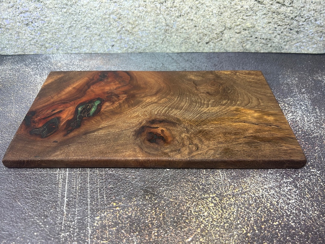 Pecan Cutting Board With Green Inlay - Etsy