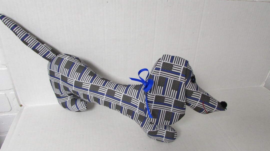 Thin Blue Line Police Stuffed Dachshund, Law Enforcement Gifts ...