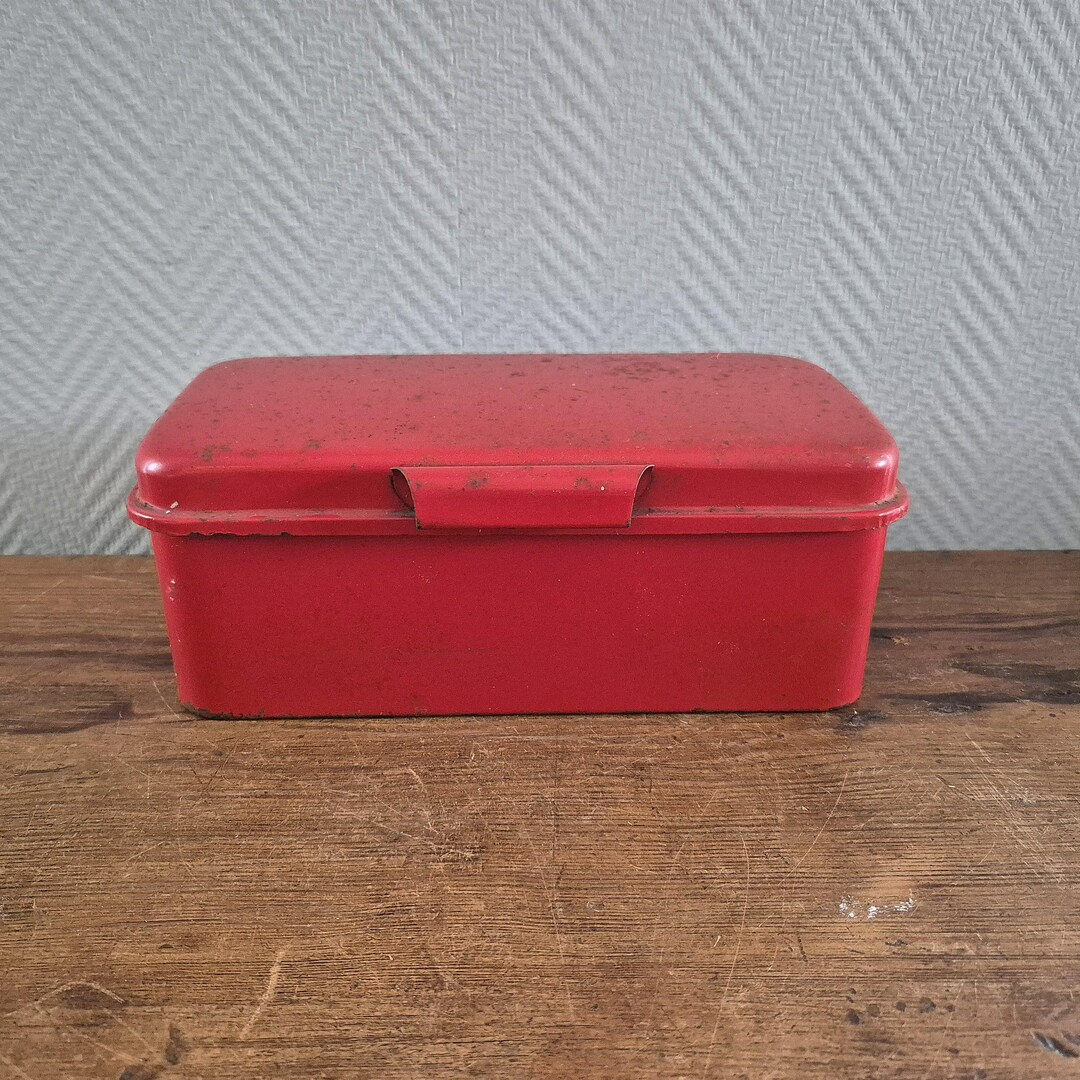 Vintage Metal Cake BOX DUTCH Cookie Container Lunch Bin Food Storage ...