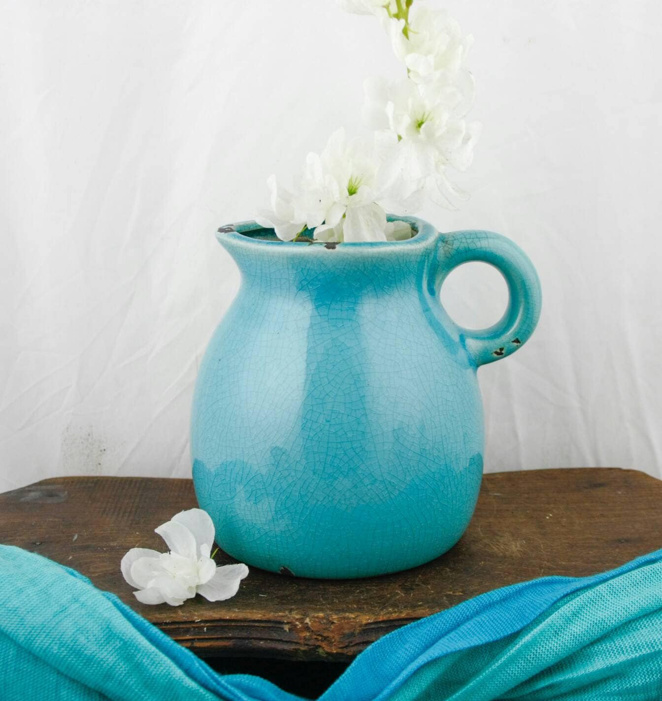 Pottery Ceramics Blue Jug Flower Pot Vase Can Pitcher Home Deco - Etsy