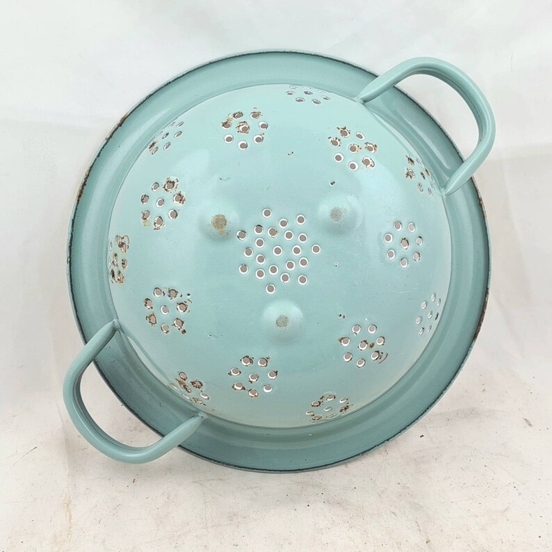 VINTAGE Dutch COLANDER Enamel Mintgreen Enamelware Graniteware - Etsy