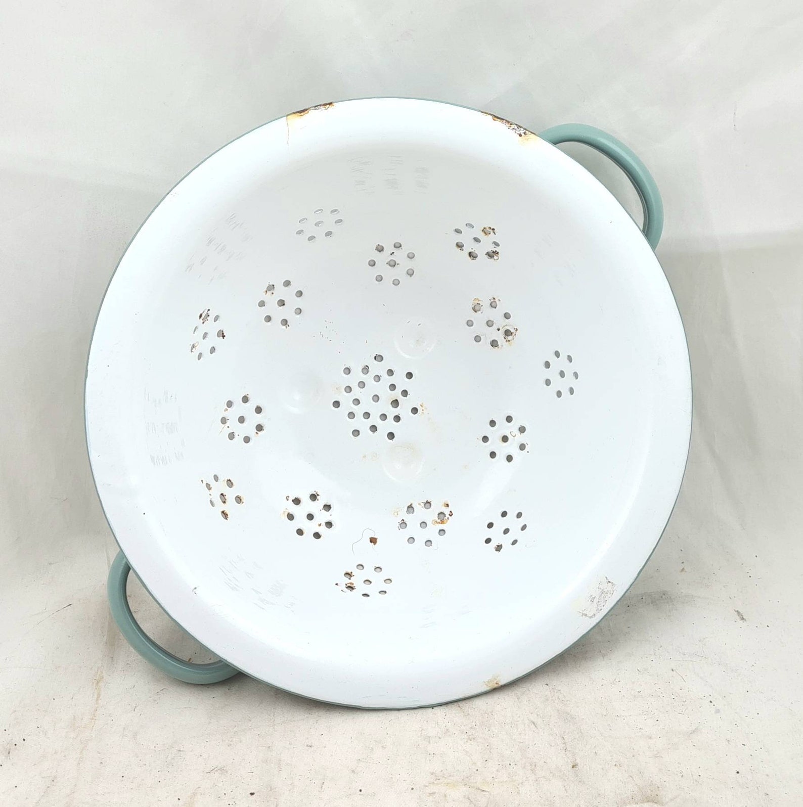 VINTAGE Dutch COLANDER Enamel Mintgreen Enamelware Graniteware - Etsy