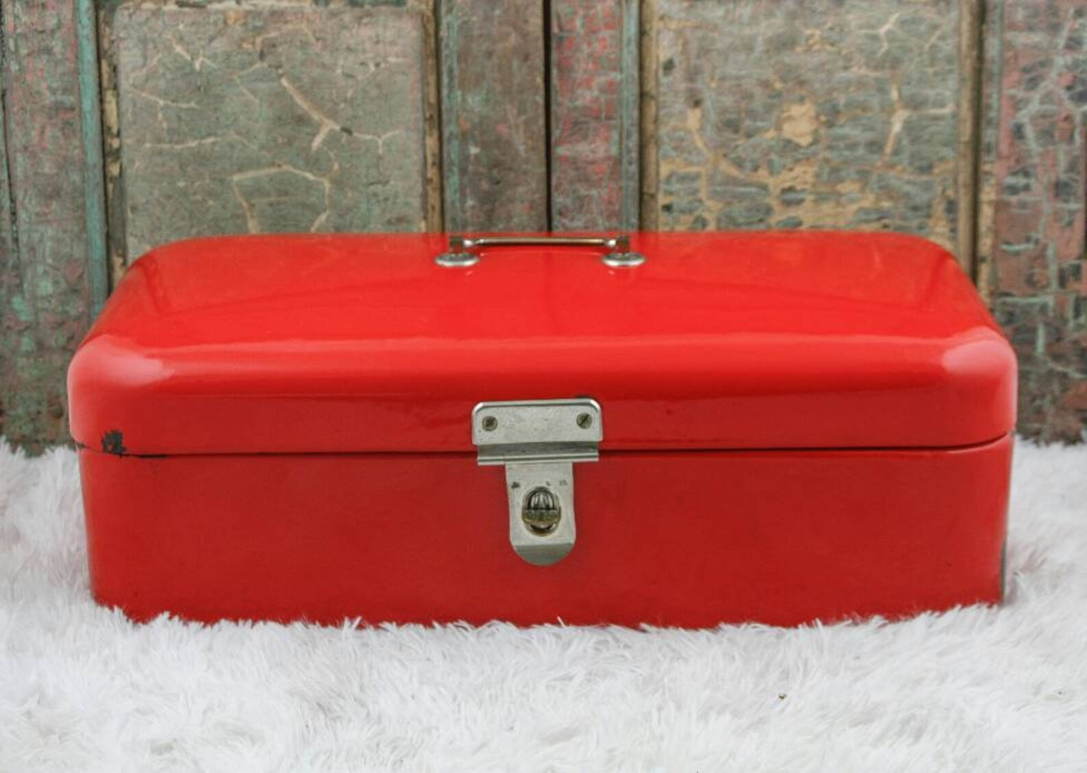 Vintage Enamel Bread Box Enamelware Bin Food Storage Container - Etsy