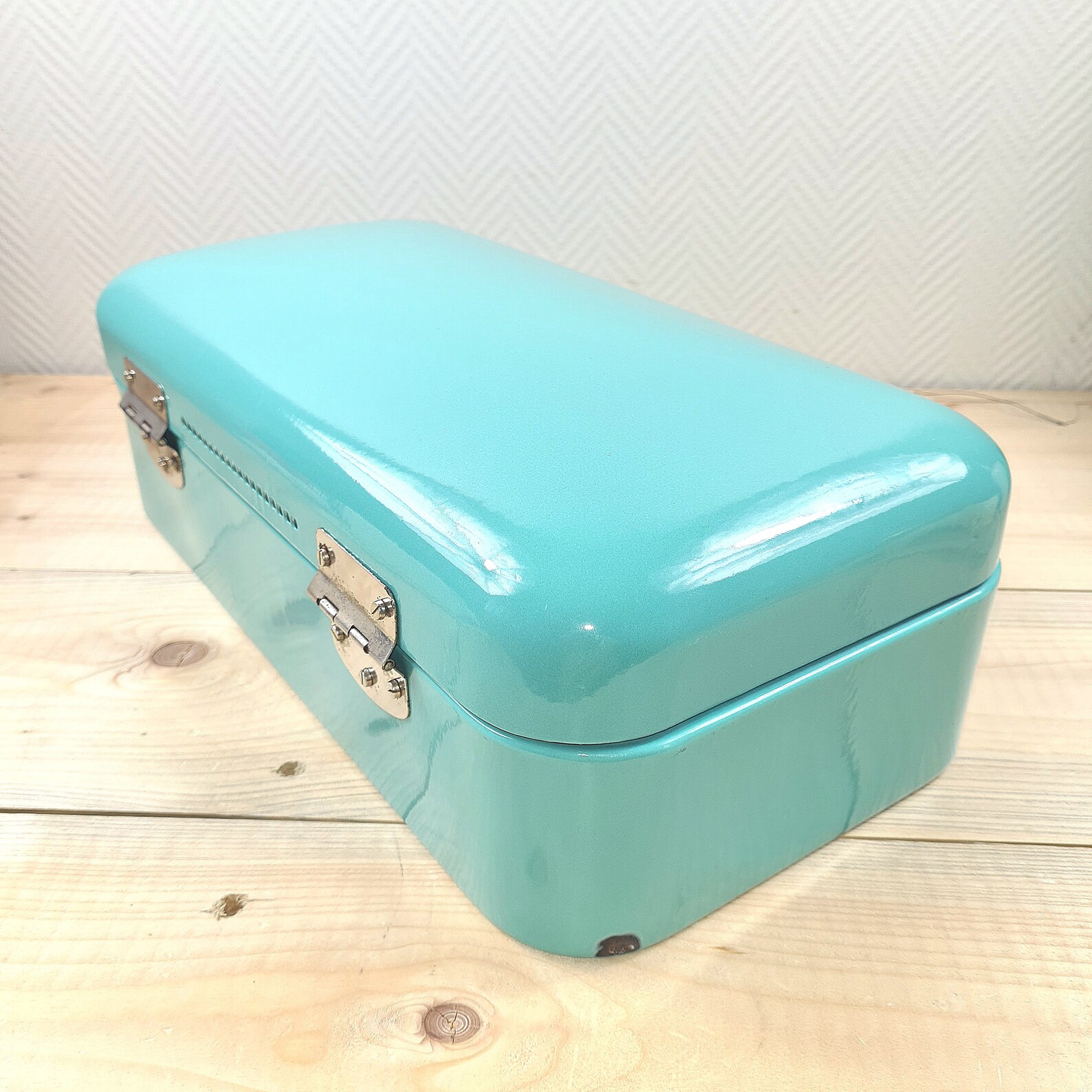 Enamel BREAD BOX DUTCH Enamelware Breadbox Large Boite a Pain Enamel ...