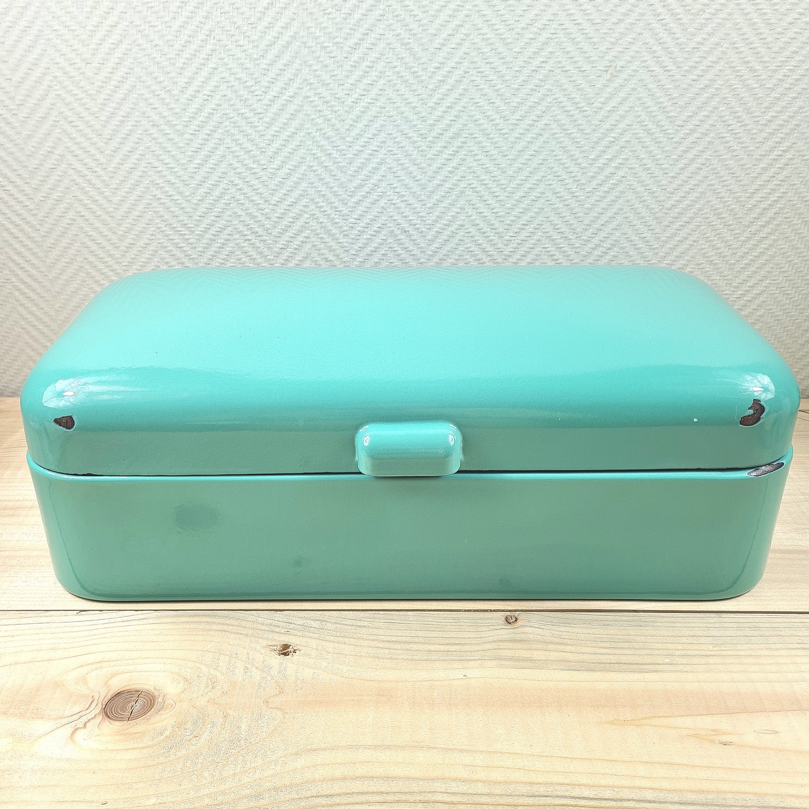 Enamel BREAD BOX DUTCH Enamelware Breadbox Large Boite a Pain Enamel ...