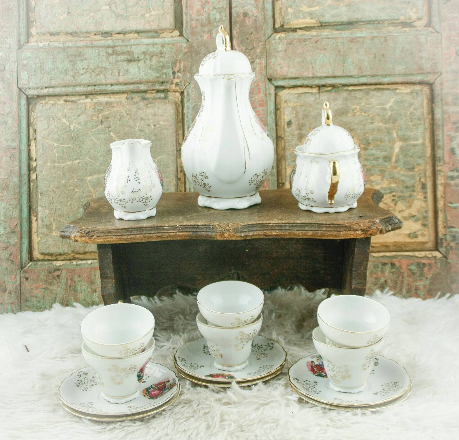 Vintage Coffee Set Limoges Scenery Pot Sugar Creamer Coffee - Etsy