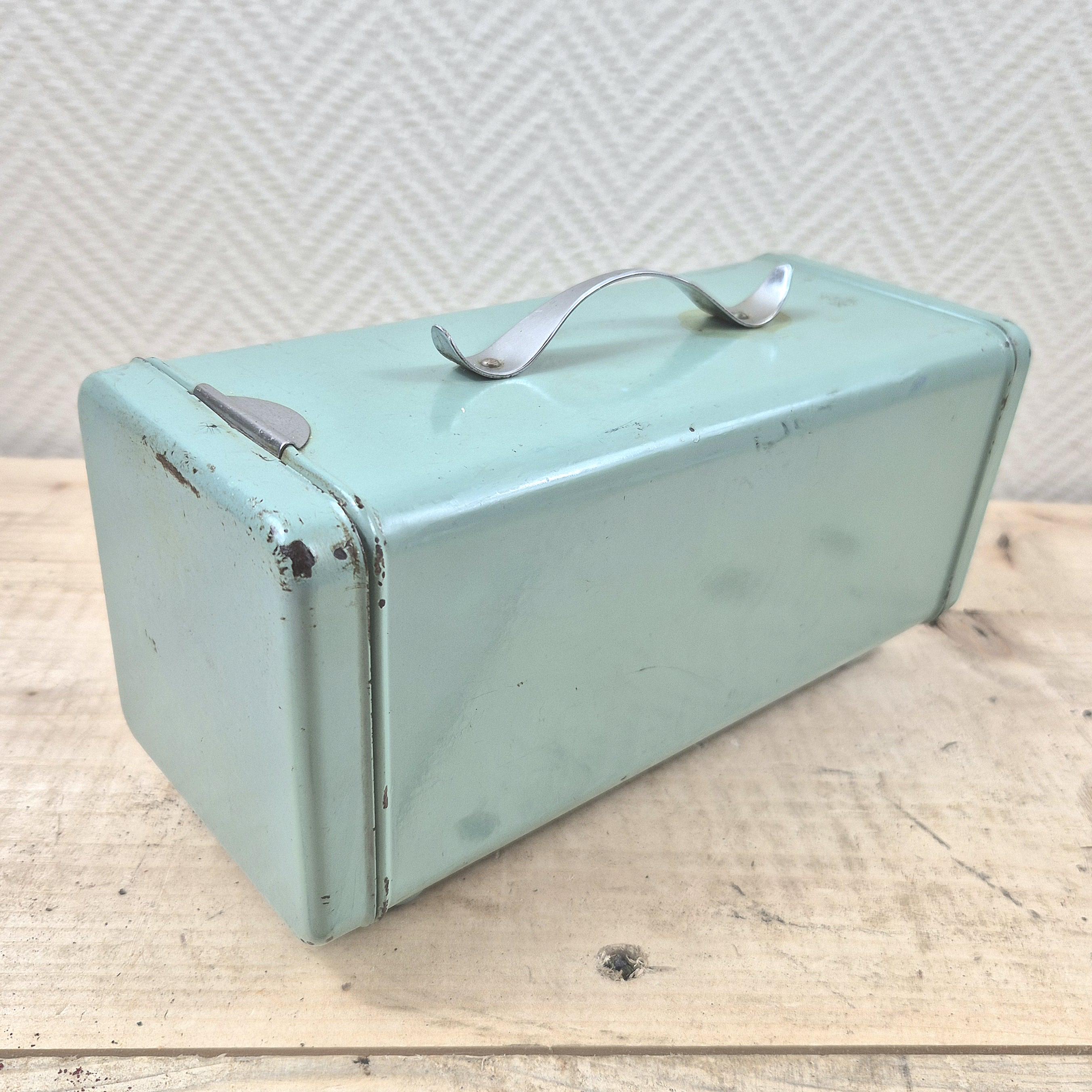 Metal Cake BOX Carrier DUTCH Cookie Container Lunch Bin Food Storage ...