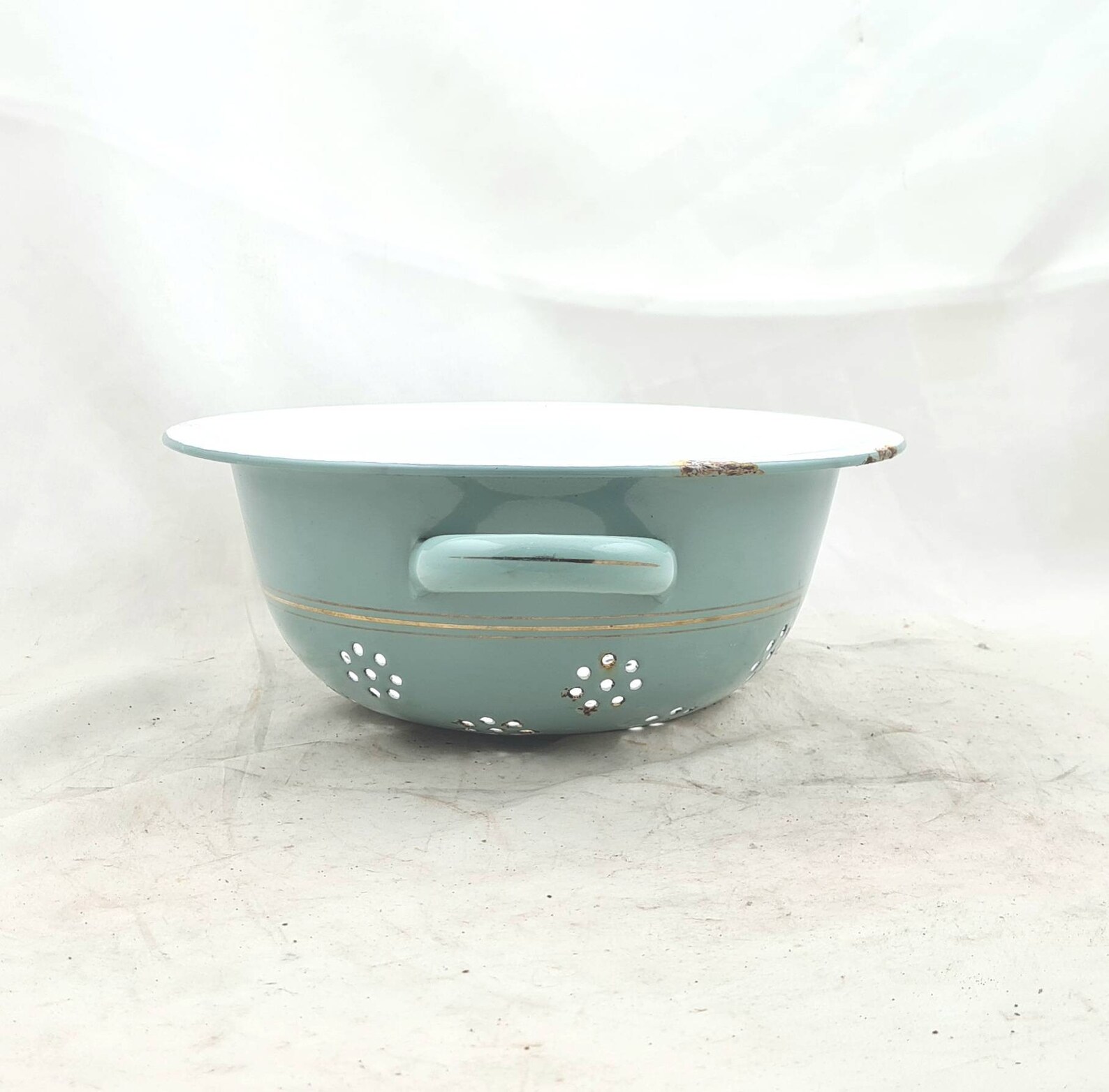 VINTAGE Dutch COLANDER Enamel Mintgreen Enamelware Graniteware - Etsy