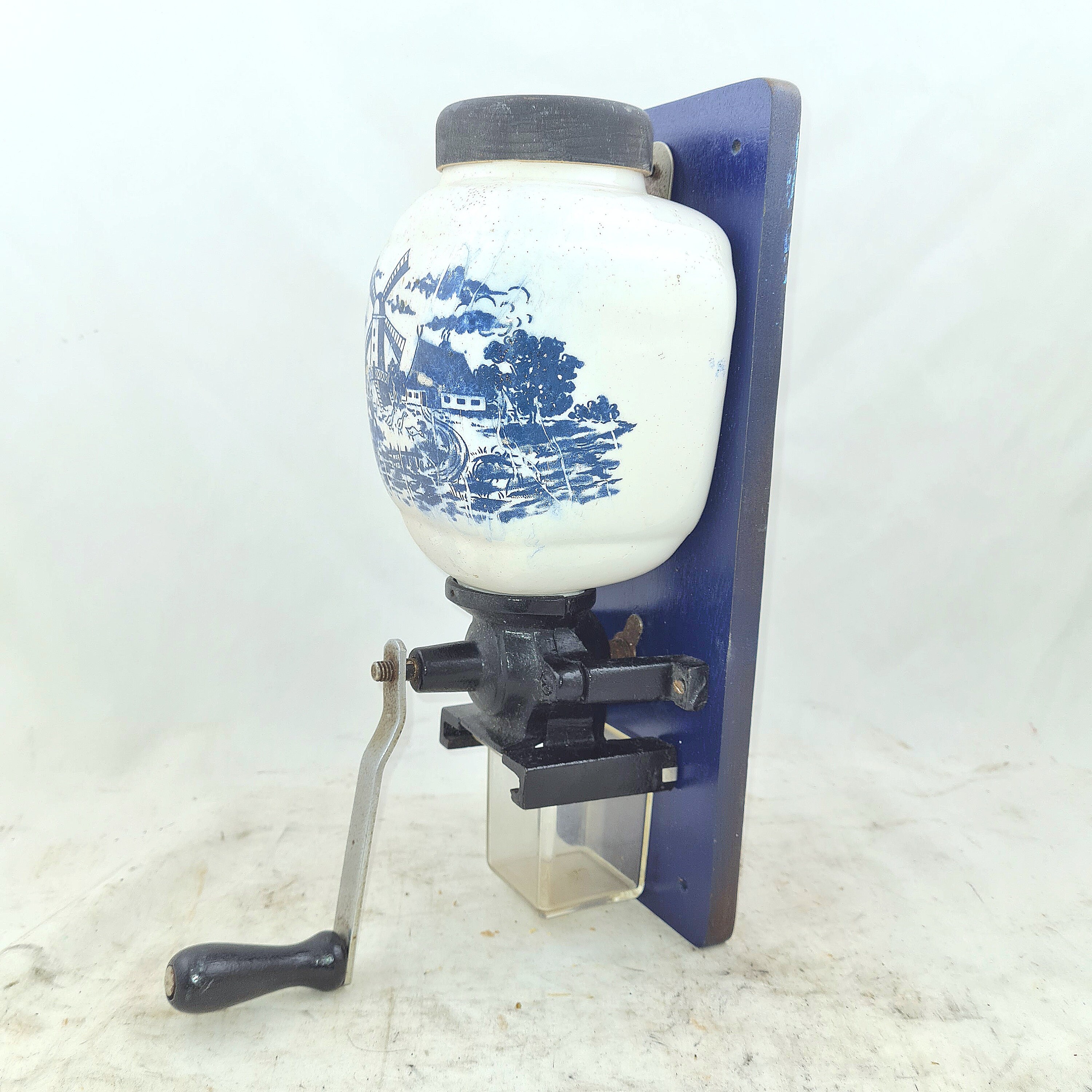 Vintage DELFT BLUE Wall Mounted Coffee Mill Grinder Moulin Cafe ...