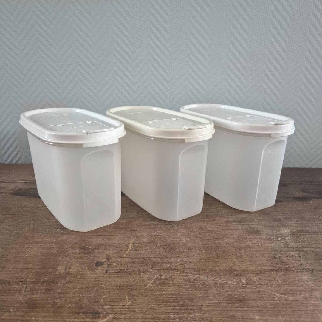 Vintage Tupperware Storage Containers Oval Bins Jar Pots Flip Pour LIDS ...