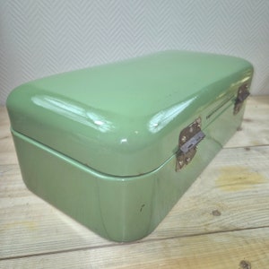 Enamel BREAD BOX DUTCH Enamelware Breadbox Large Green Boite a Pain ...