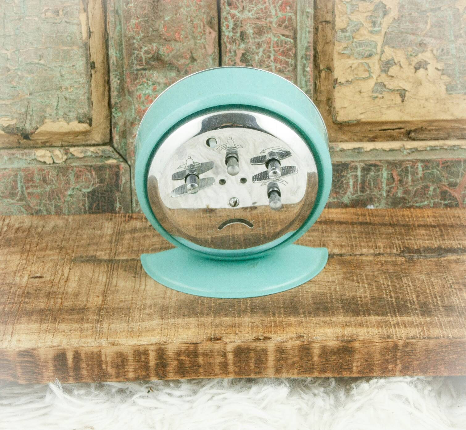 Vintage Alarm Clock Mechanical Wind up "white Dove" 1970's Retro Sky ...