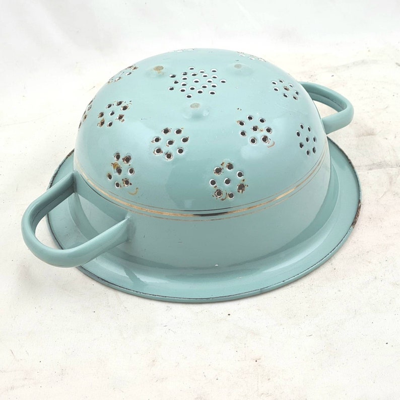 VINTAGE Dutch COLANDER Enamel Mintgreen Enamelware Graniteware - Etsy