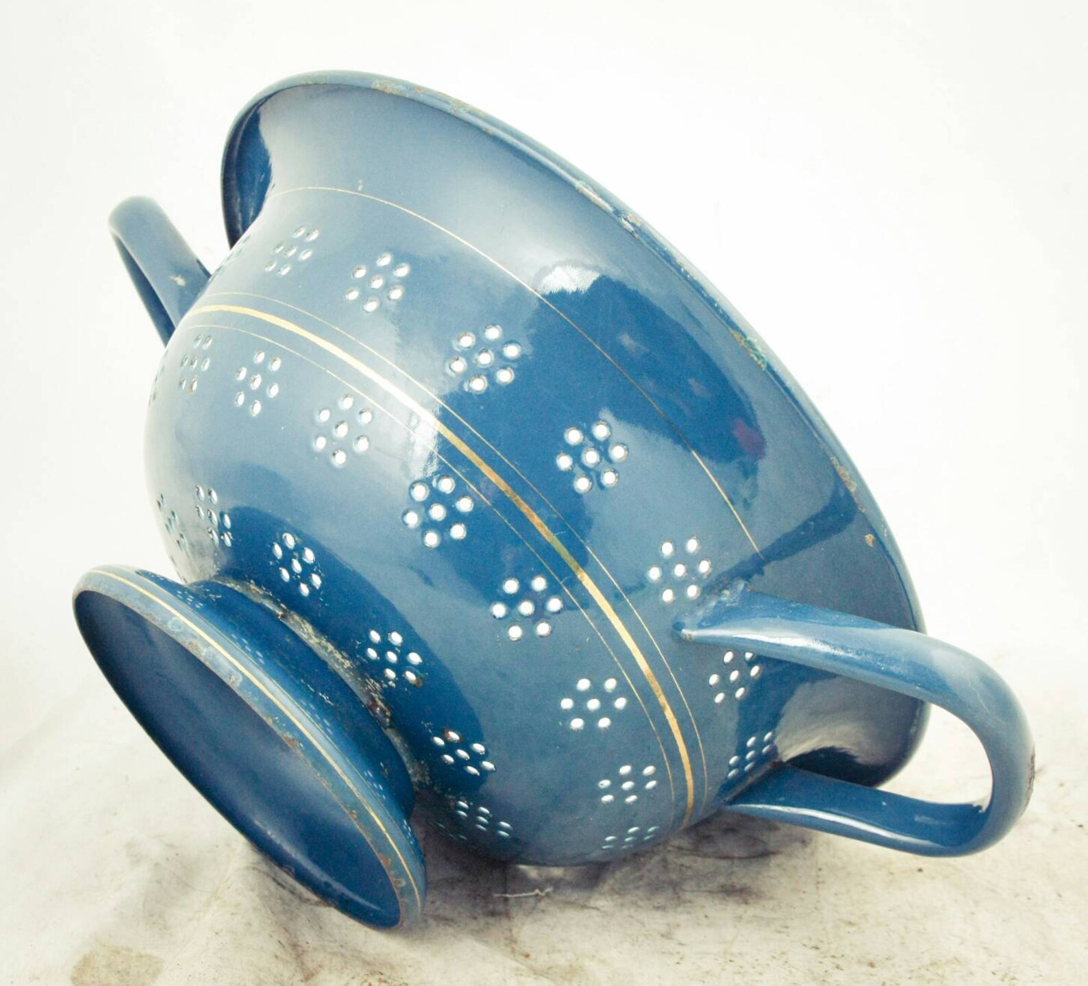 VINTAGE Dutch COLANDER Enamel Blue Petrolblue Enamelware | Etsy