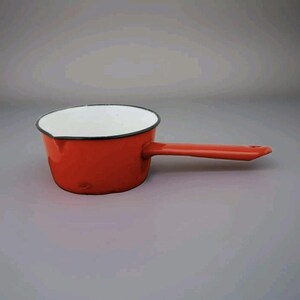Vintage Enamelware Cooking Pan Red Enamel Cooker Enamel Saucepan - Etsy