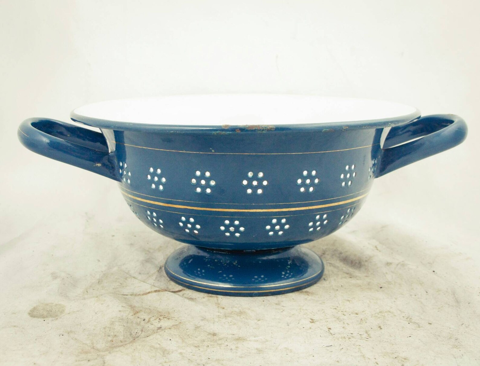 VINTAGE Dutch COLANDER Enamel Blue Petrolblue Enamelware | Etsy