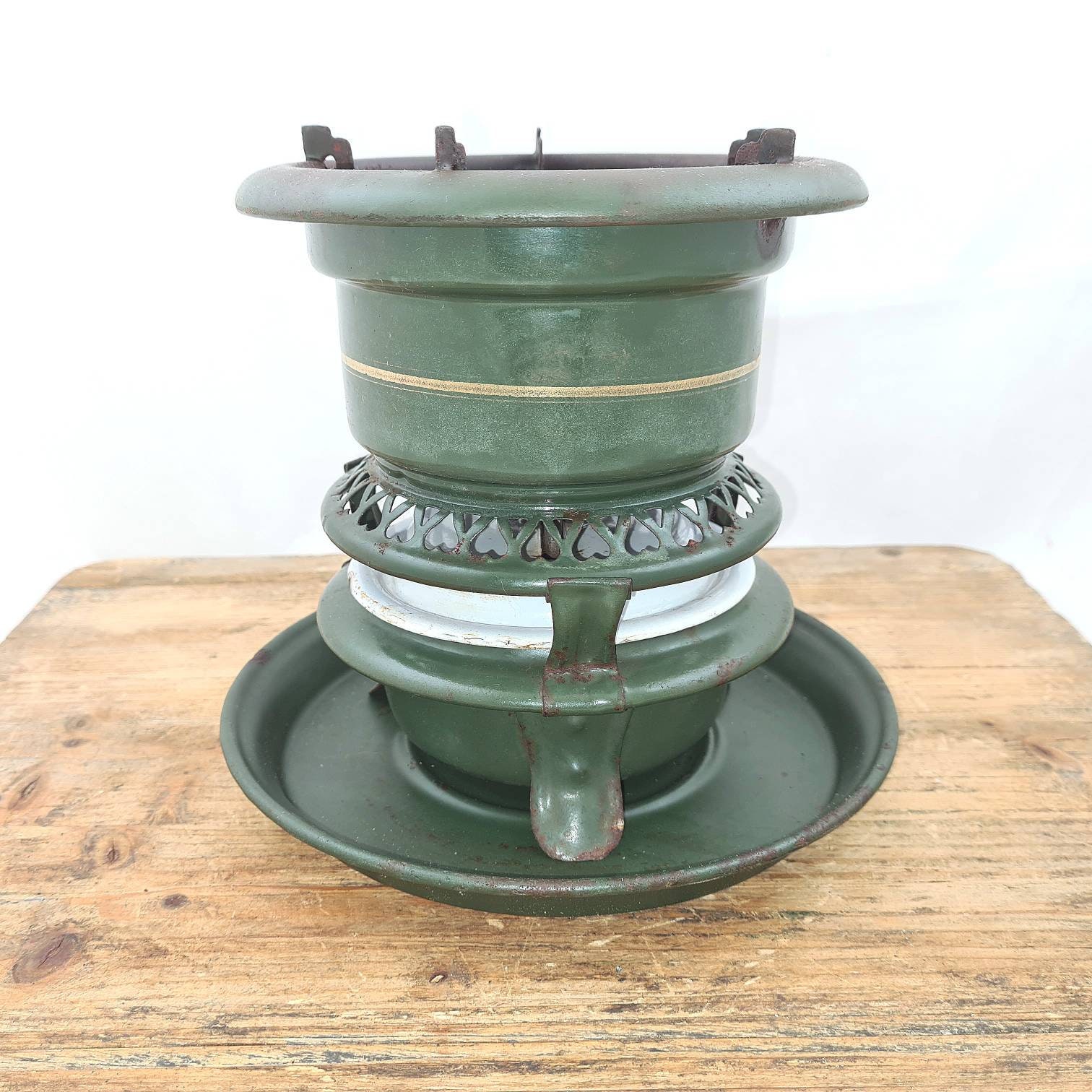 Vtg HALLER Enamelware Stove Kerosene 1-wick Enamel Camping Cooker ...