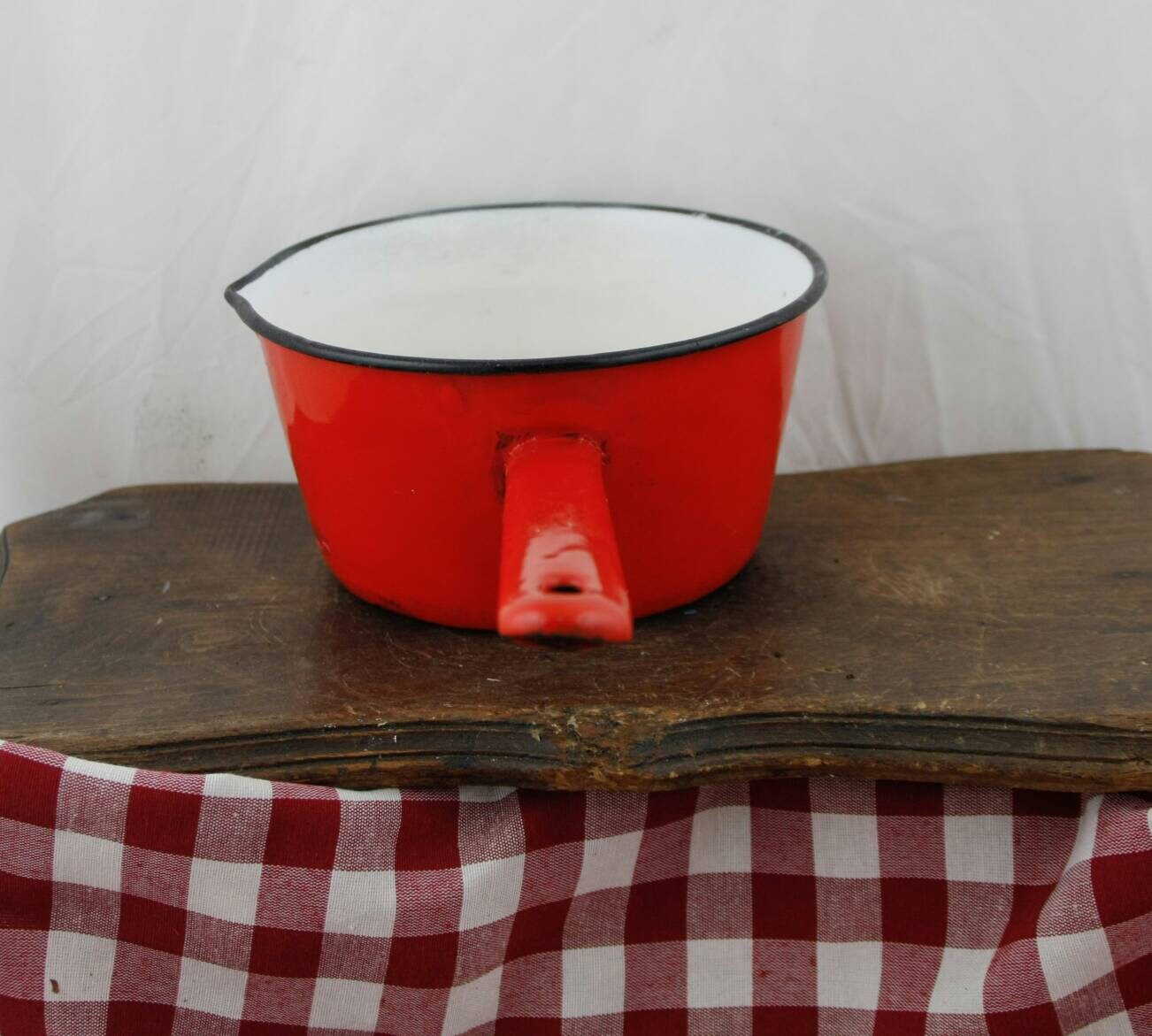 Vintage Enamelware Cooking Pan Red Enamel Cooker Emaille Steelpan - Etsy