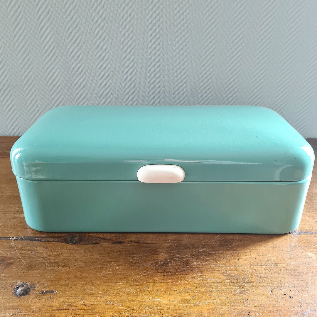Enamel BREAD BOX DUTCH Enamelware Storage Bin Boite a Pain Emaillee ...
