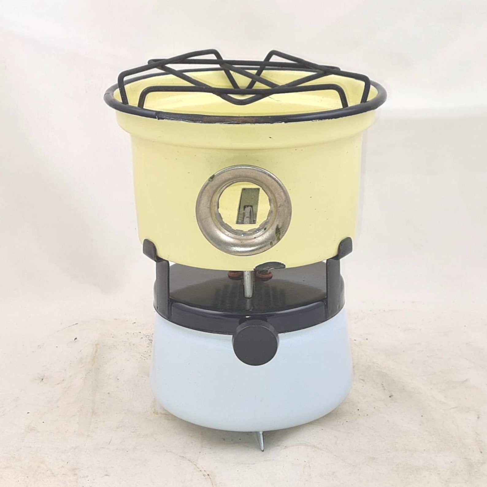 Vtg. Enamelware Kerosene Stove Enamel Cooker Paraffin Burner Yellow ...