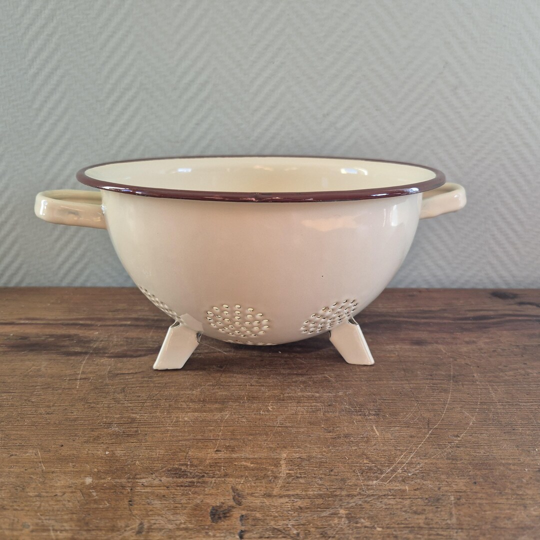 VINTAGE Dutch COLANDER Enamel Red Enamelware Retro Colander - Etsy