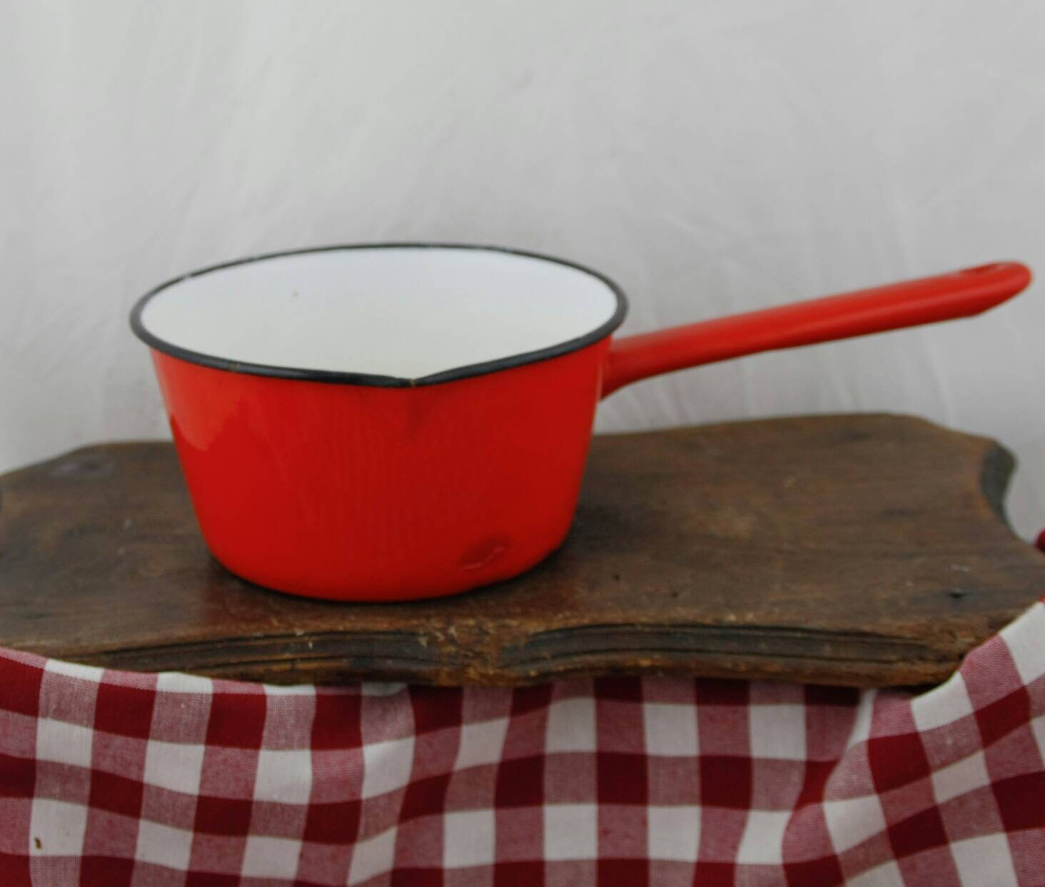 Vintage Enamelware Cooking Pan Red Enamel Cooker Emaille Steelpan - Etsy