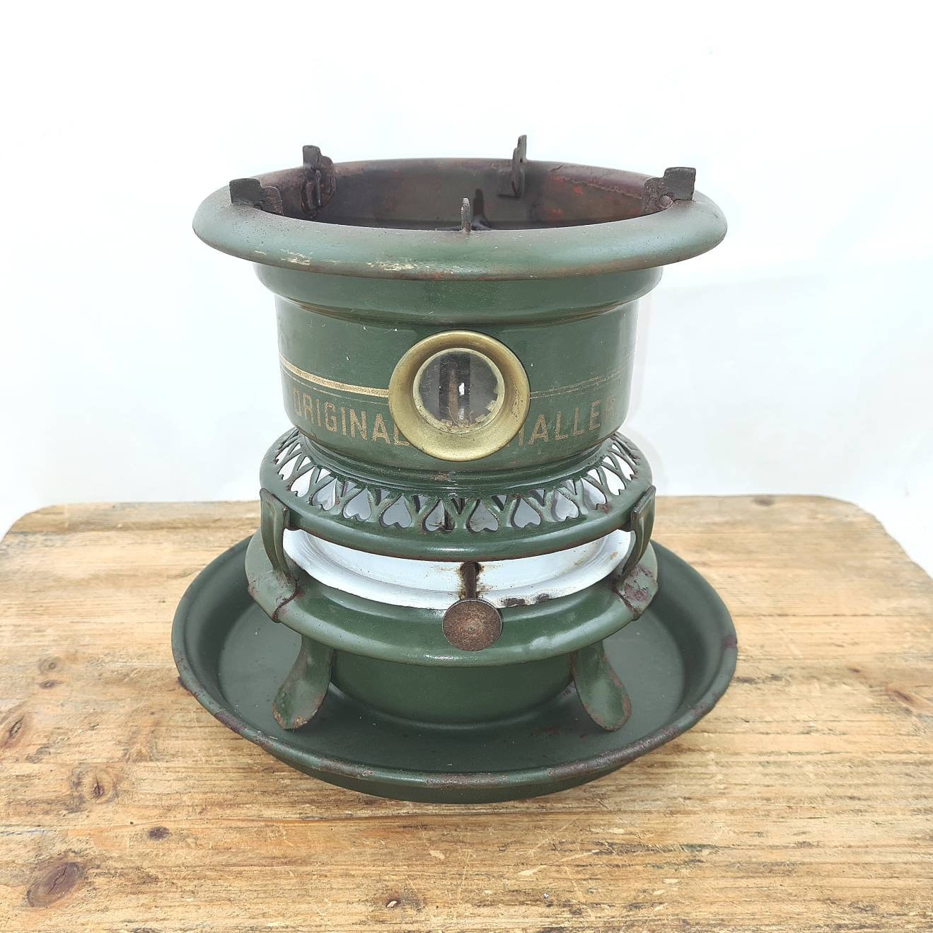 Vtg HALLER Enamelware Stove Kerosene 1-wick Enamel Camping Cooker ...