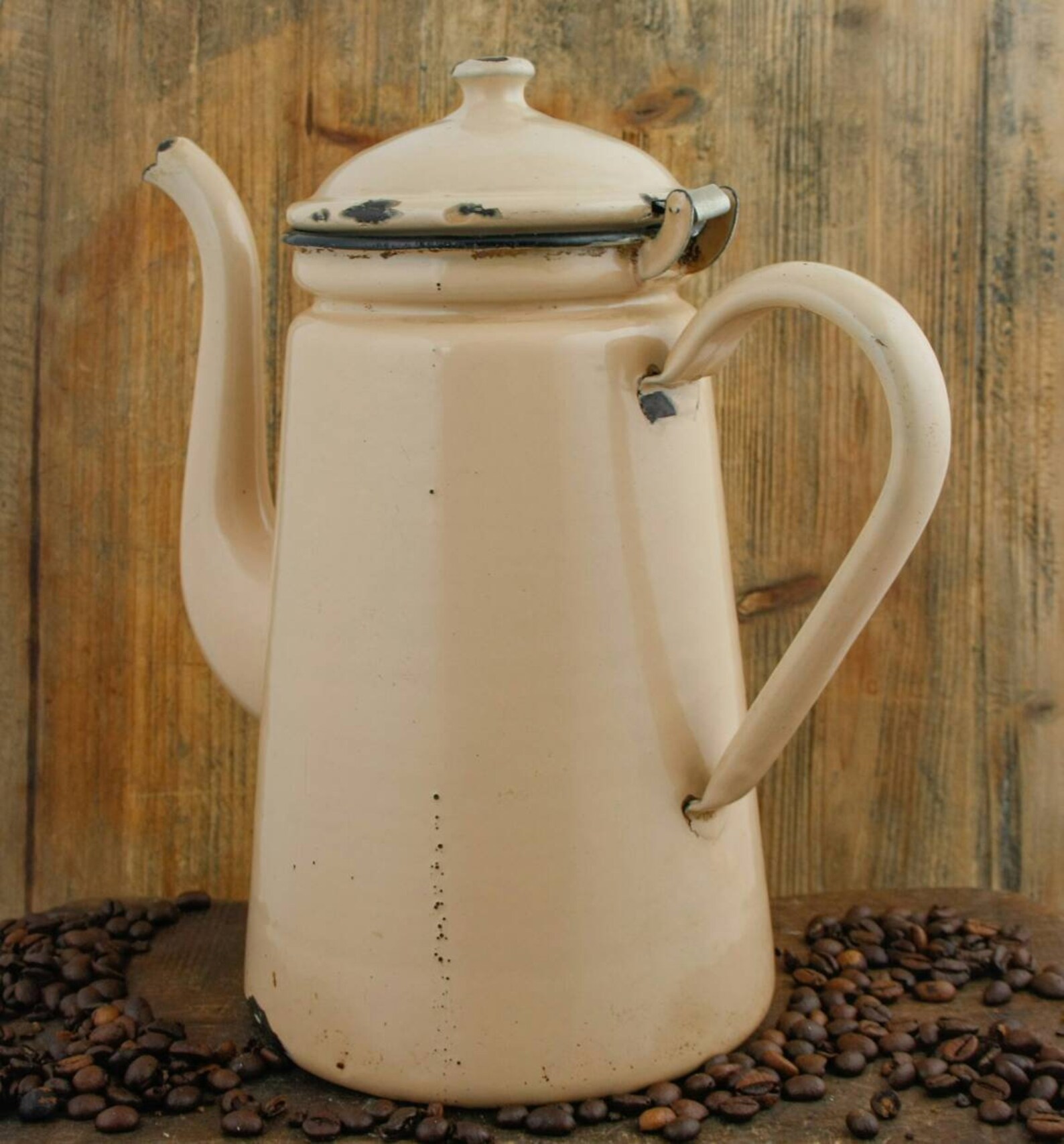 Vintage Enamel Coffee Pot Enamelware Tea Pot Koffiepot Kaffeekanne ...