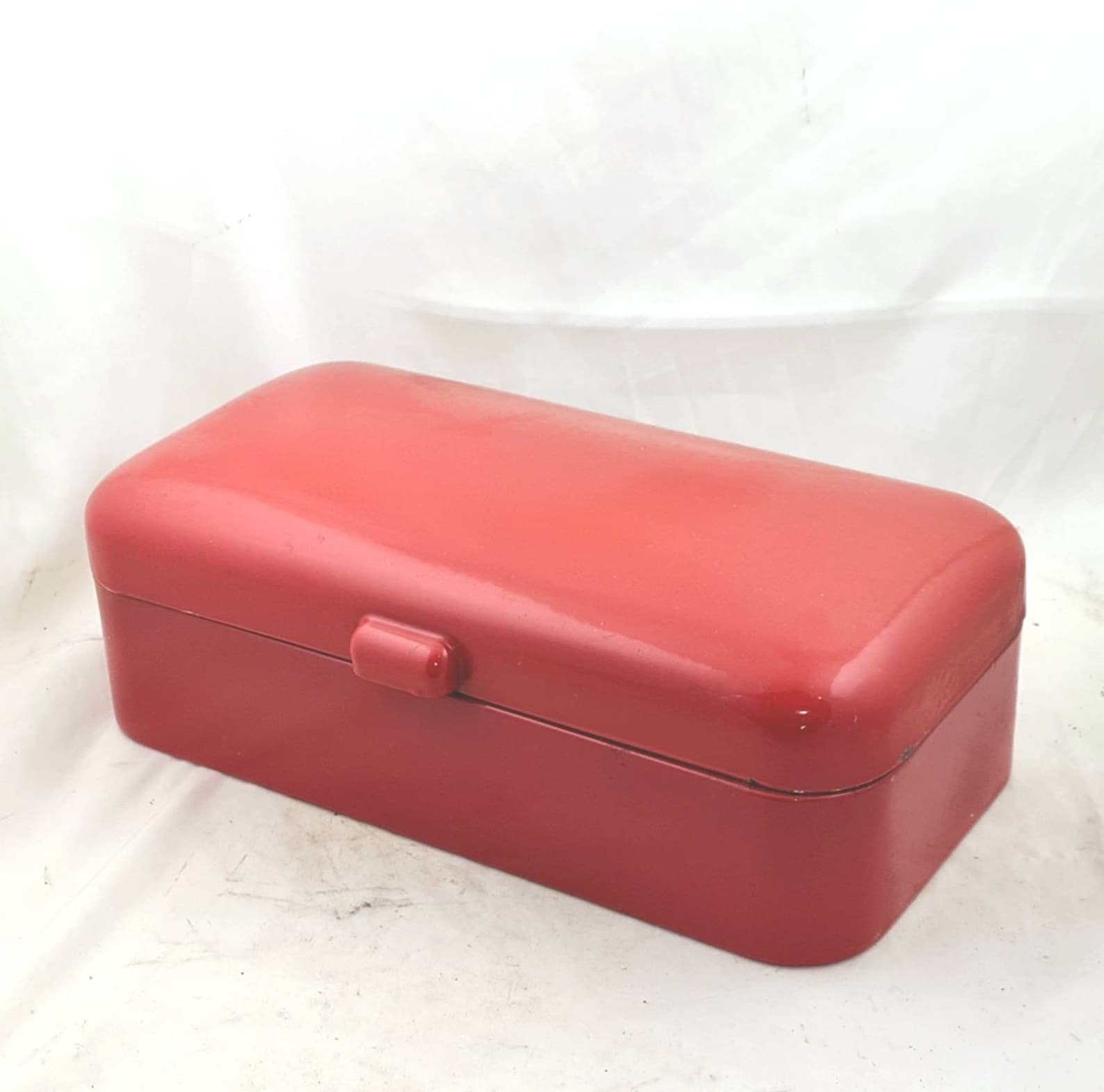 Enamel BREAD BOX Dutch Enamelware Breadbox Large Red Boite a Pain ...