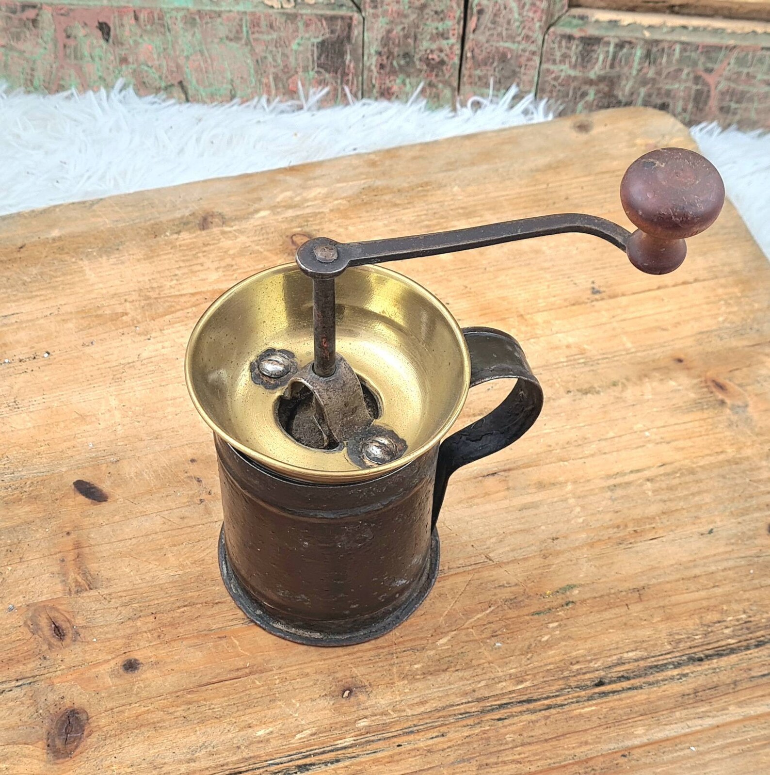 Antique Coffee Grinder Round Mill Moulin Cafe Molinillo Caffe | Etsy