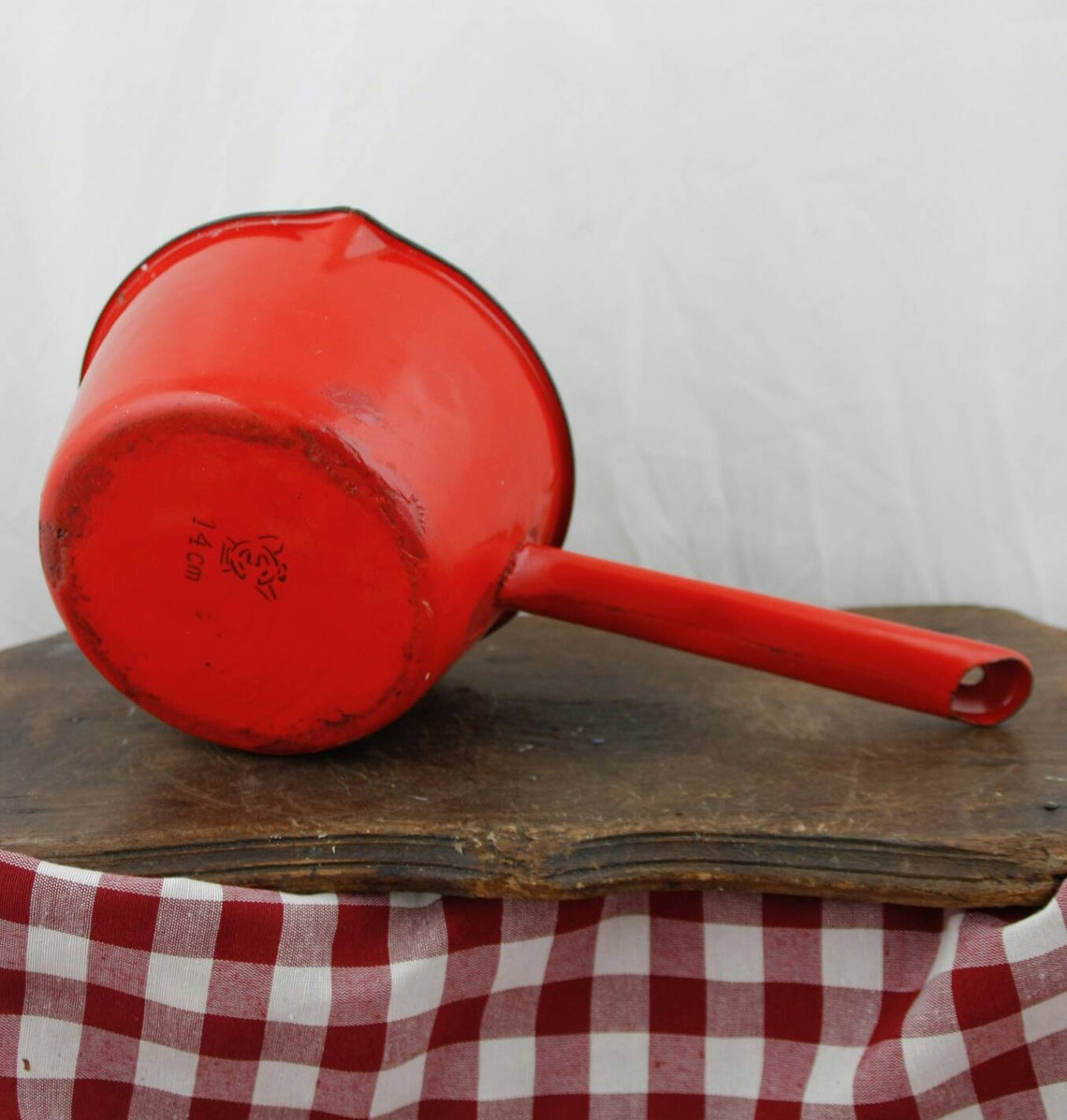 Vintage Enamelware Cooking Pan Red Enamel Cooker Emaille | Etsy