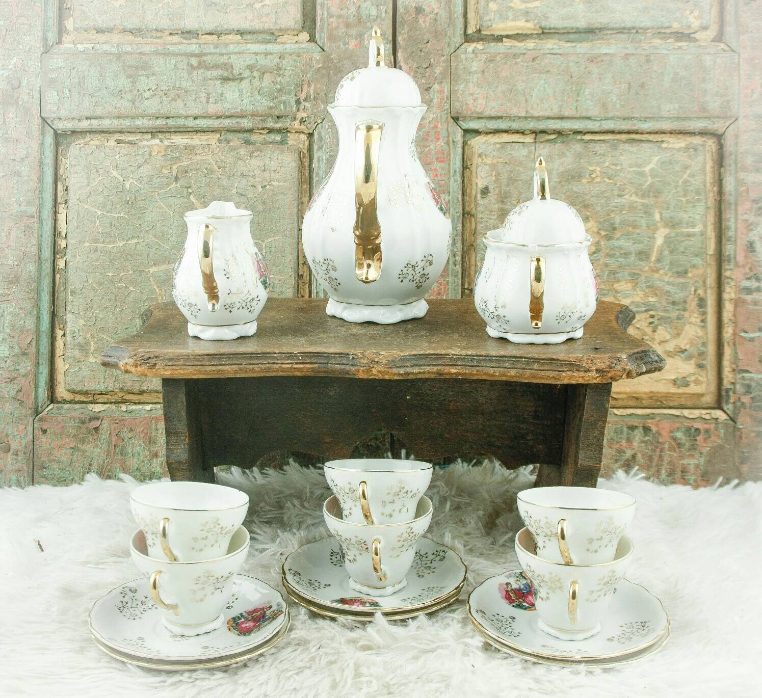 Vintage Coffee Set Limoges Scenery Pot Sugar Creamer Coffee - Etsy