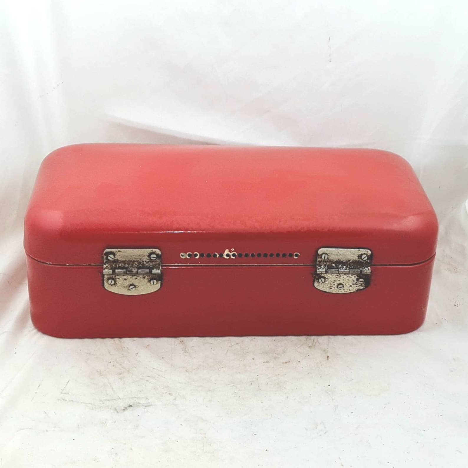 Enamel BREAD BOX Dutch Enamelware Breadbox Large Red Boite a Pain ...