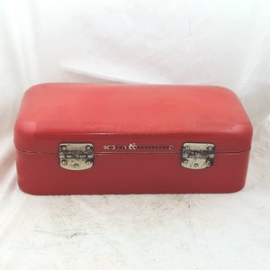 Enamel BREAD BOX Dutch Enamelware Breadbox Large Red Boite a Pain ...
