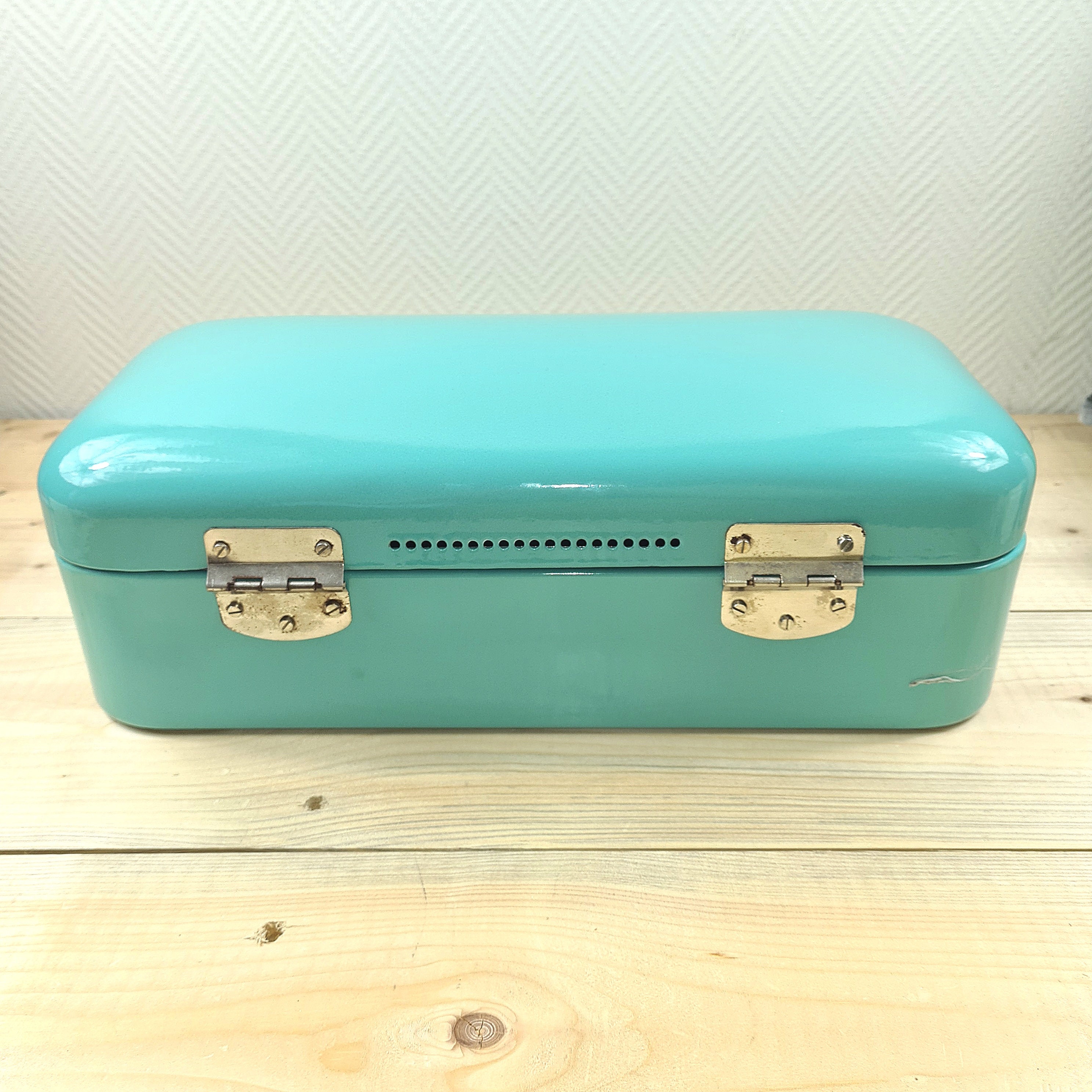 Enamel BREAD BOX DUTCH Enamelware Breadbox Large Boite a Pain Enamel ...