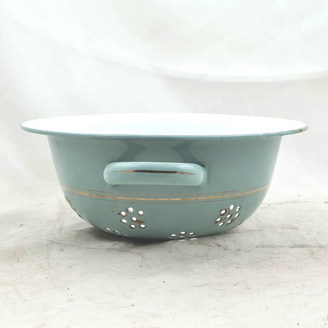 VINTAGE Dutch COLANDER Enamel Mintgreen Enamelware Graniteware - Etsy