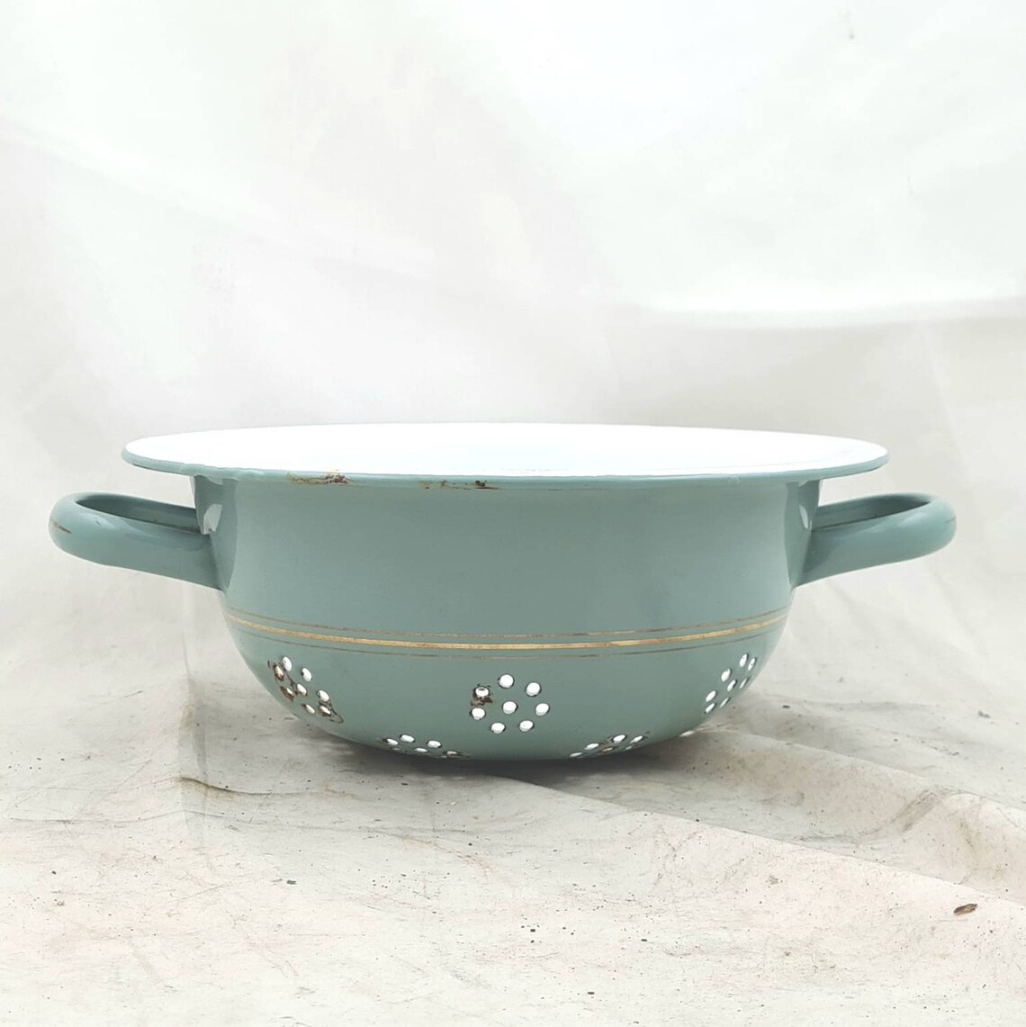 VINTAGE Dutch COLANDER Enamel Mintgreen Enamelware Graniteware - Etsy