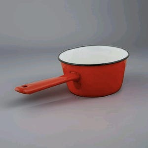 Vintage Enamelware Cooking Pan Red Enamel Cooker Enamel Saucepan - Etsy