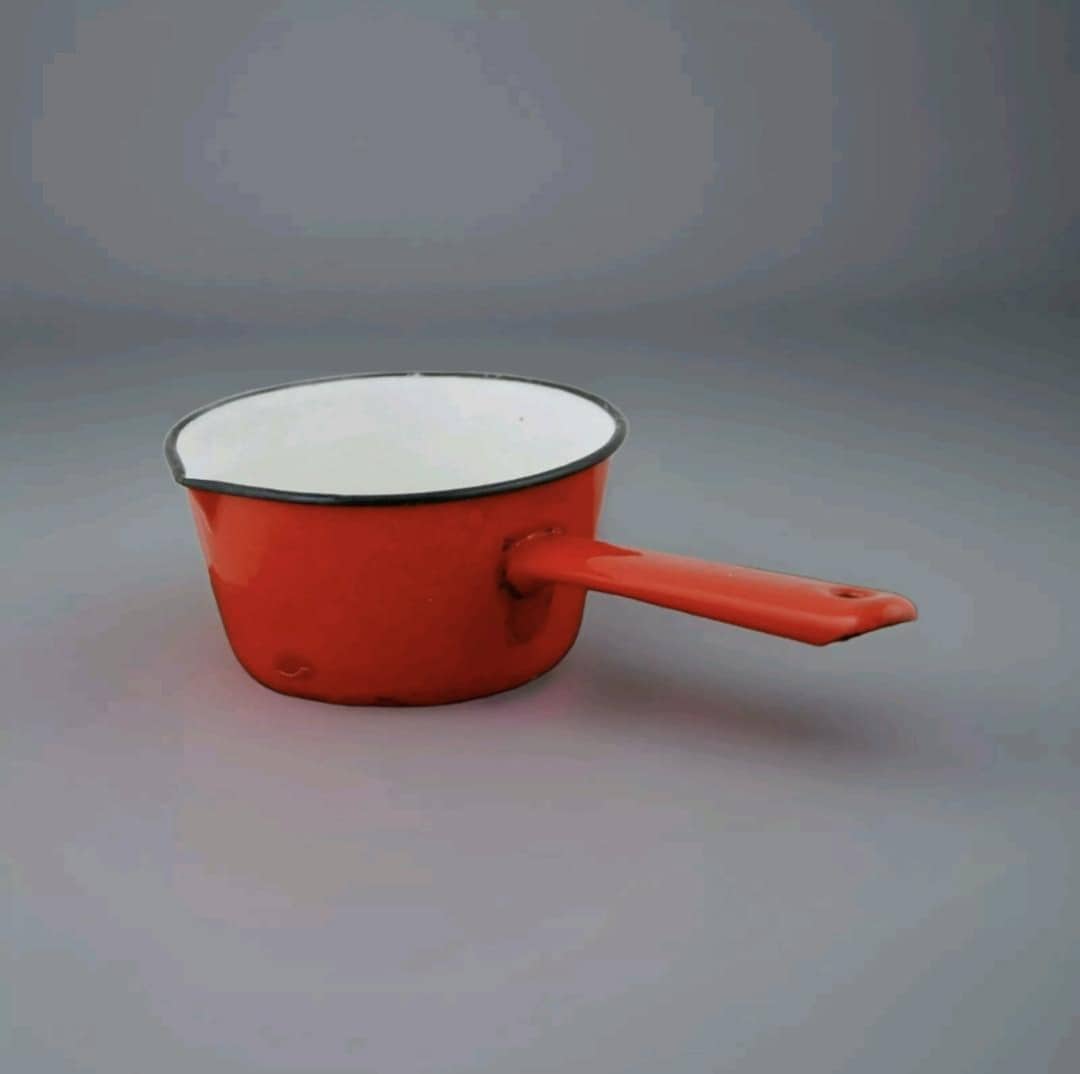 Vintage Enamelware Cooking Pan Red Enamel Cooker Enamel Saucepan - Etsy
