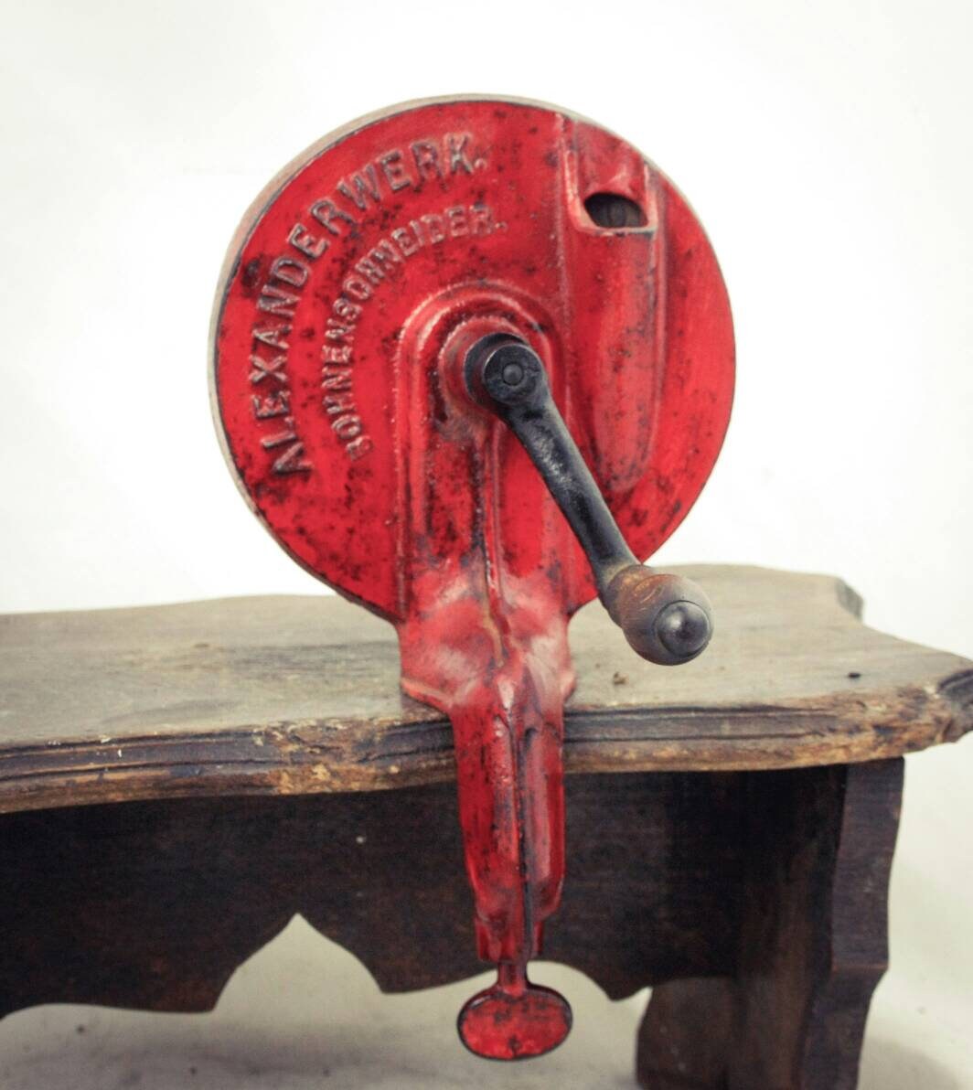 Antique ALEXANDERWERK BOHNENSCHNEIDER Bean Slicer cutter clamp on mill ...