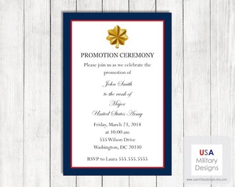 Military Promotion Ceremony Invitation Any Branch Any Rank | Etsy