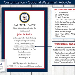 Navy Farewell Invitation, Printable US Navy Farewell Invitation ...