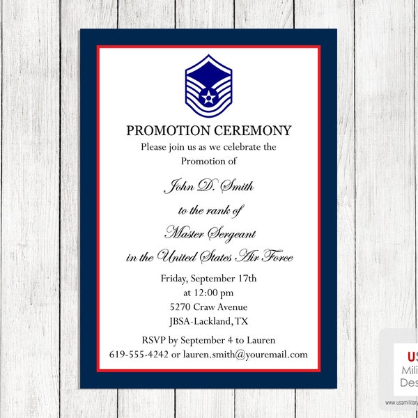 Military Promotion Invitation - Etsy
