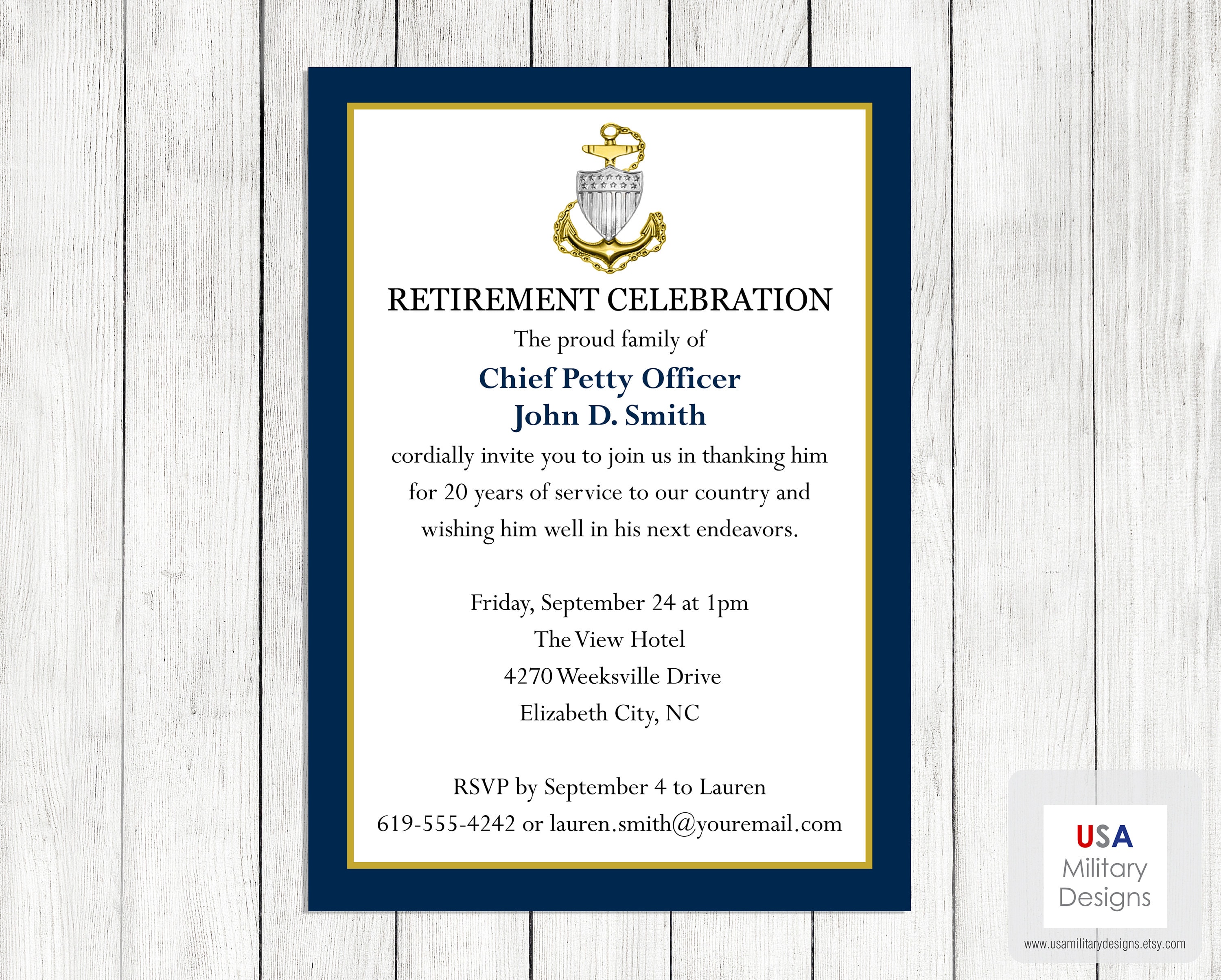 Coast Guard Retirement Celebration Invitation, Printable Coast Guard ...