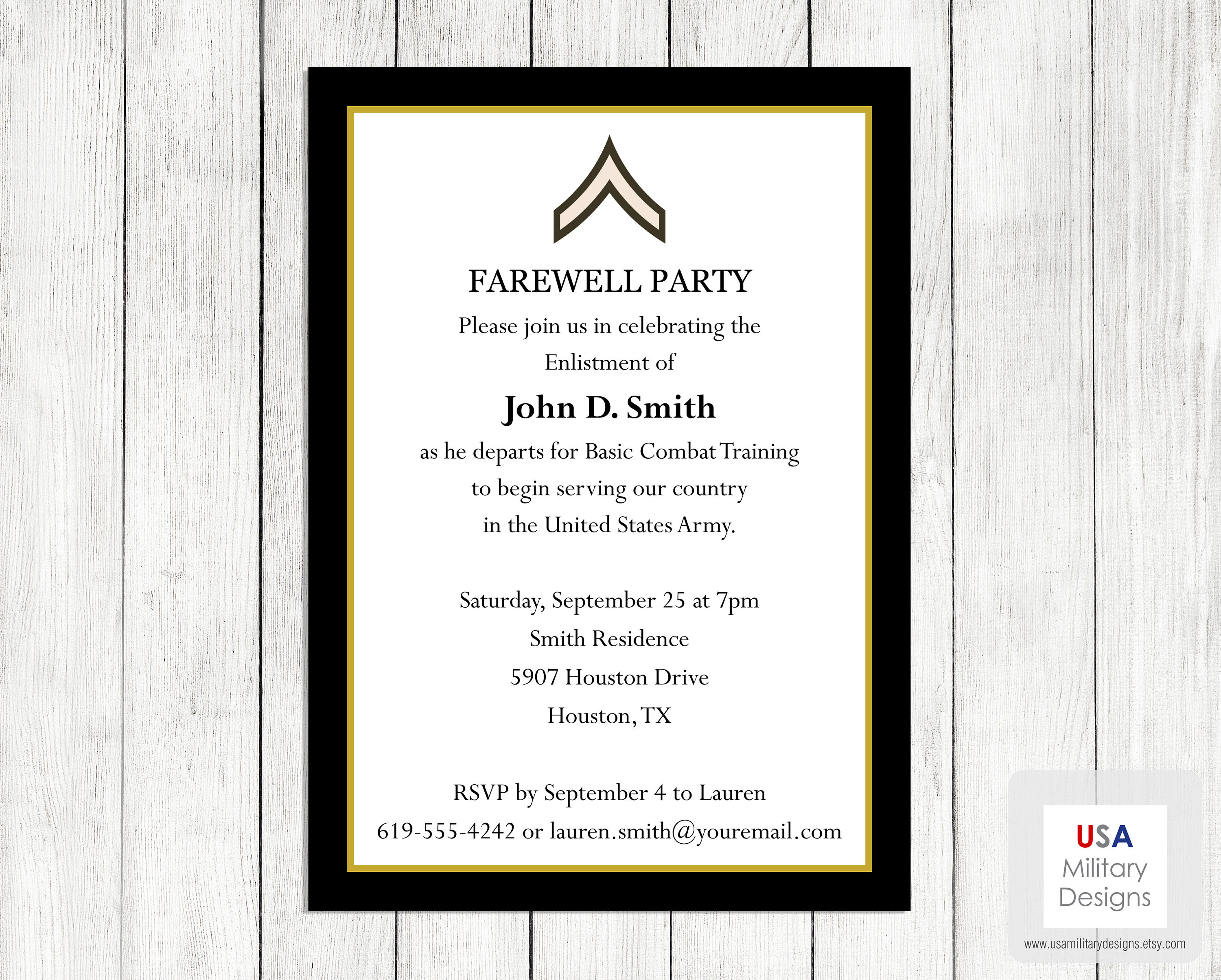 Army Farewell Invitation, Printable Army Farewell Invitation, Army ...