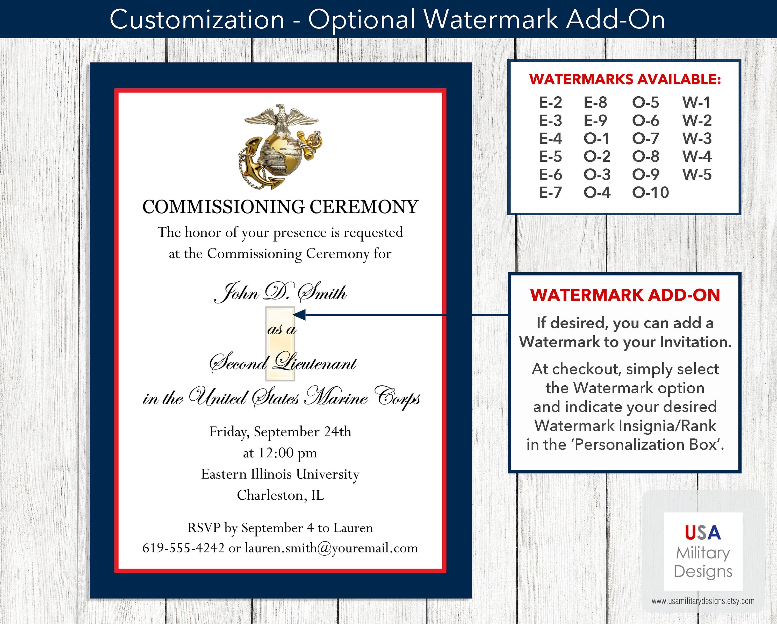 Marine Corps Commissioning Ceremony Invitation, Printable Marine Corps ...