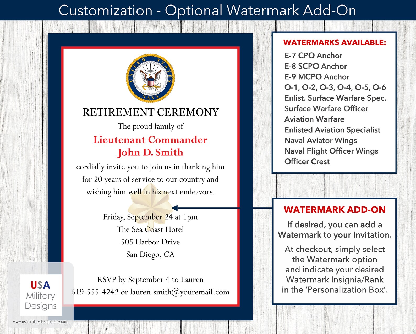Navy Retirement Ceremony Invitation Printable US Navy Etsy