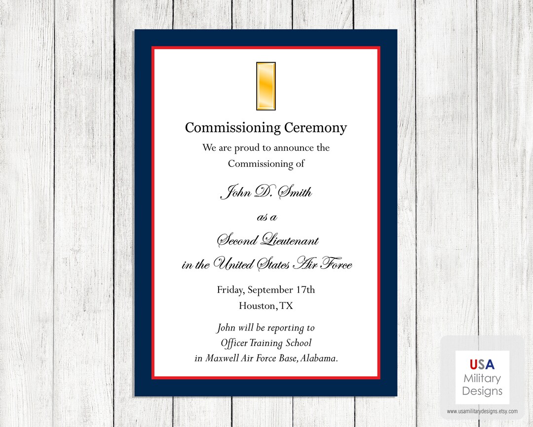 Air Force Commissioning Ceremony Announcement, Printable US Air Force ...