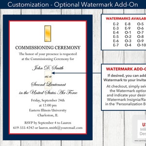 Air Force Commissioning Ceremony Invitation, Printable Air Force ...