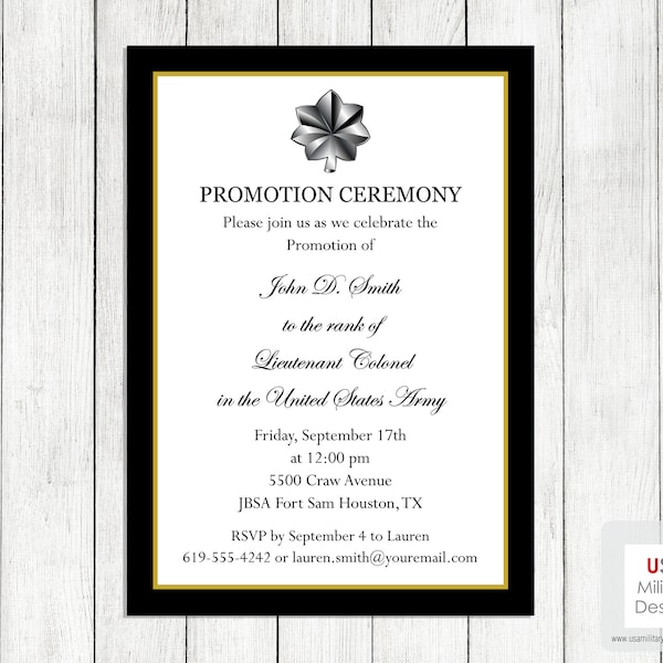 Military Promotion Invitation - Etsy
